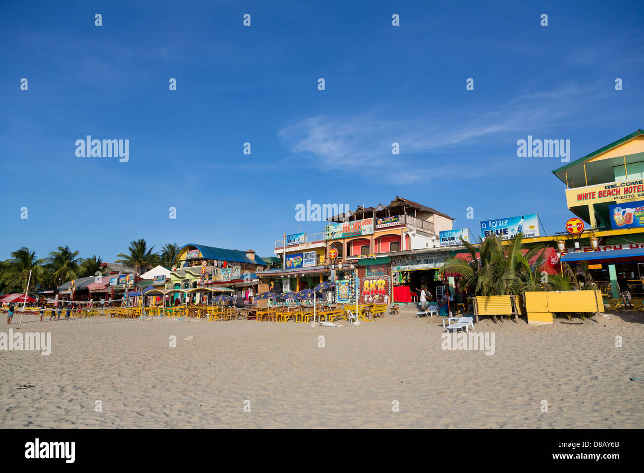 The White Beach near Puerto Galera on Mindoro Island, Philippines Stock ...