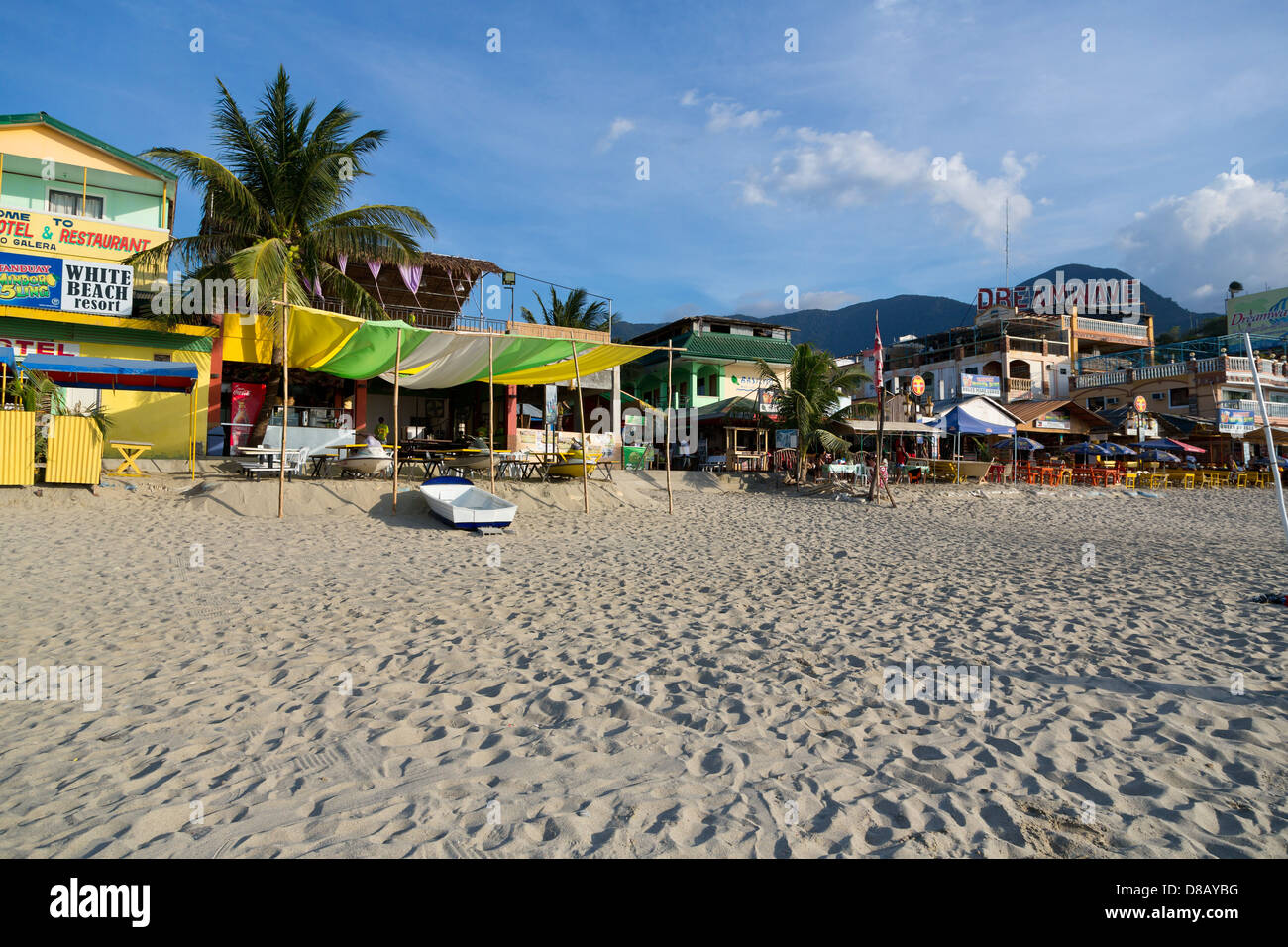 The White Beach near Puerto Galera on Mindoro Island, Philippines Stock ...