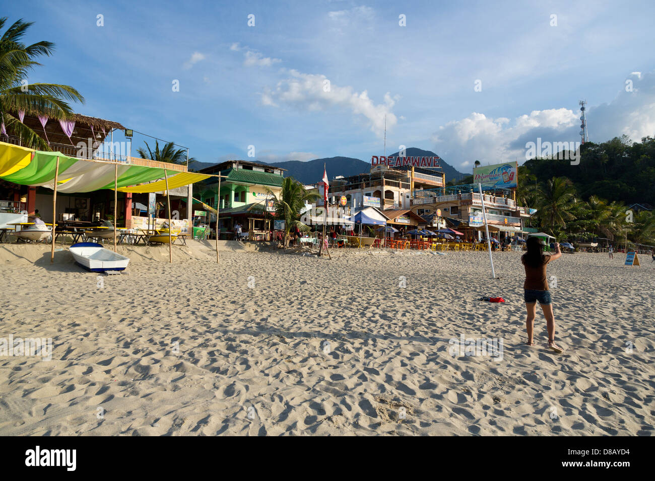 The White Beach near Puerto Galera on Mindoro Island, Philippines Stock ...