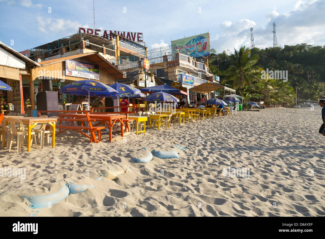 The White Beach near Puerto Galera on Mindoro Island, Philippines Stock ...