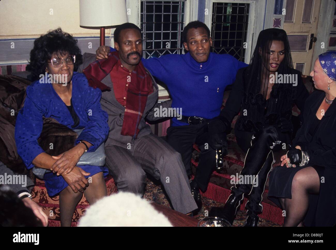 GRACE JONES with her mother and brothers.Party at Limelight club 20th ...