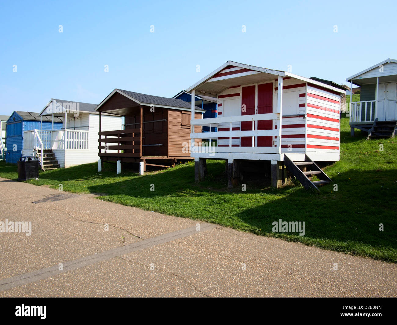 Beach huts on Tankerton seafront near Whitstable Kent Stock Photo - Alamy