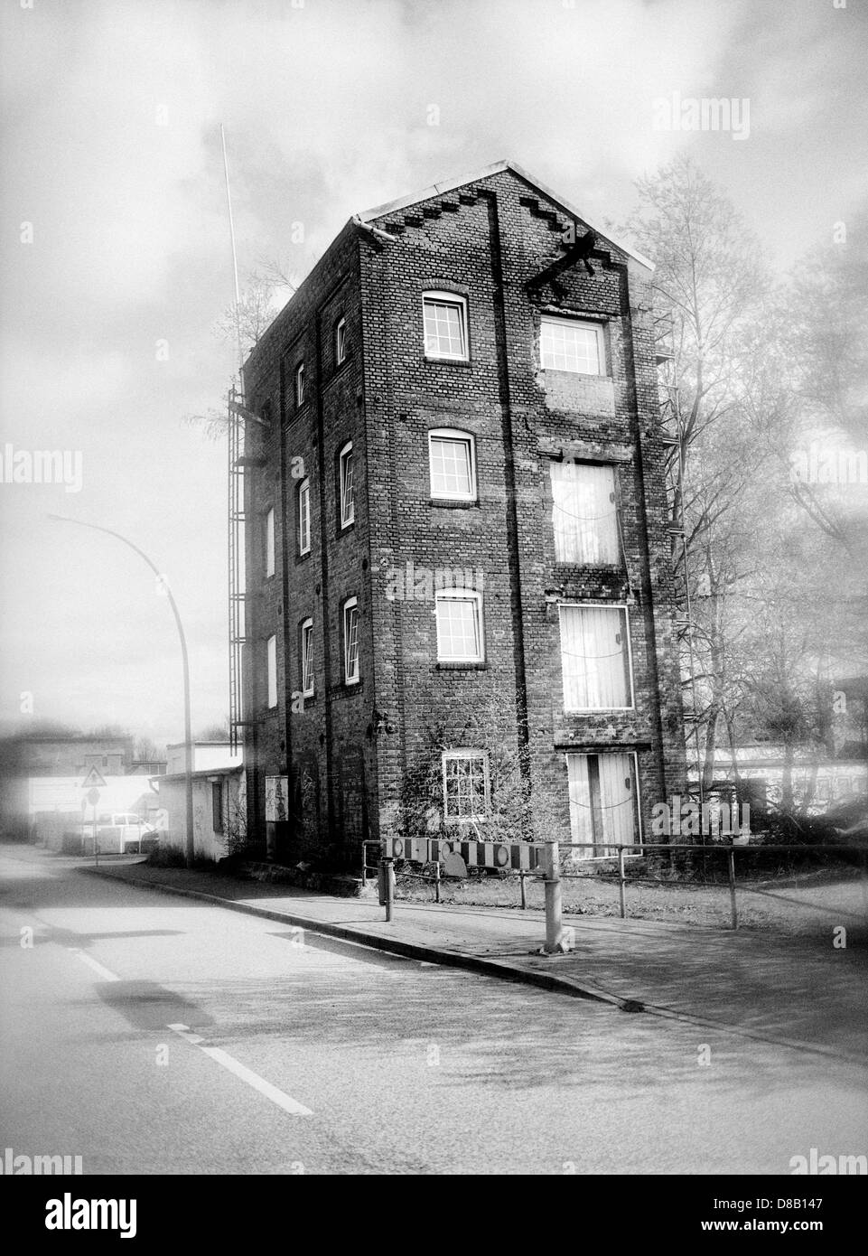 Historic brick storage house at Nordersand in the freeport area of ...