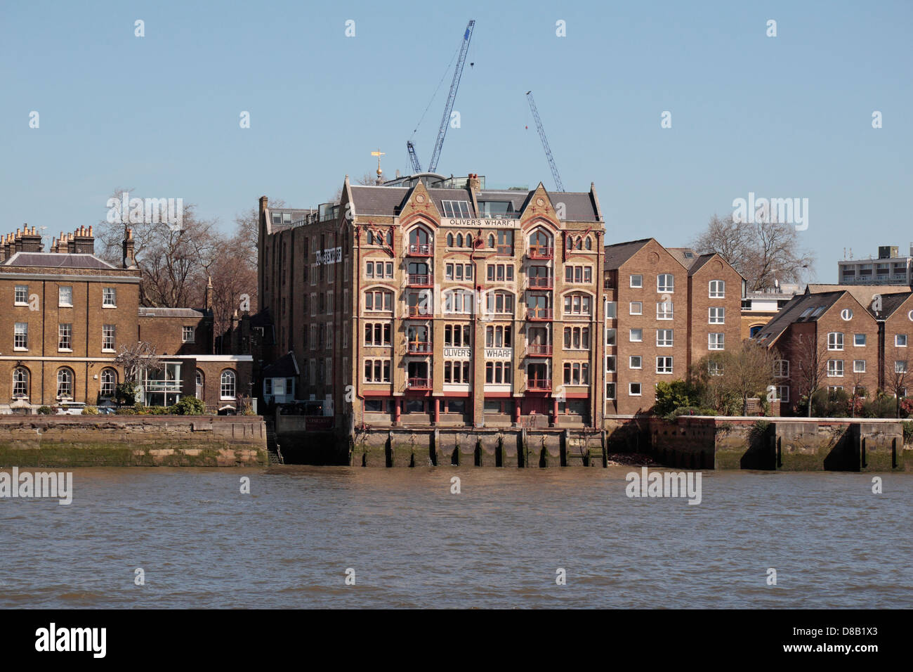 View of Oliver's Wharf, Wapping High Street, on the River Thames from ...