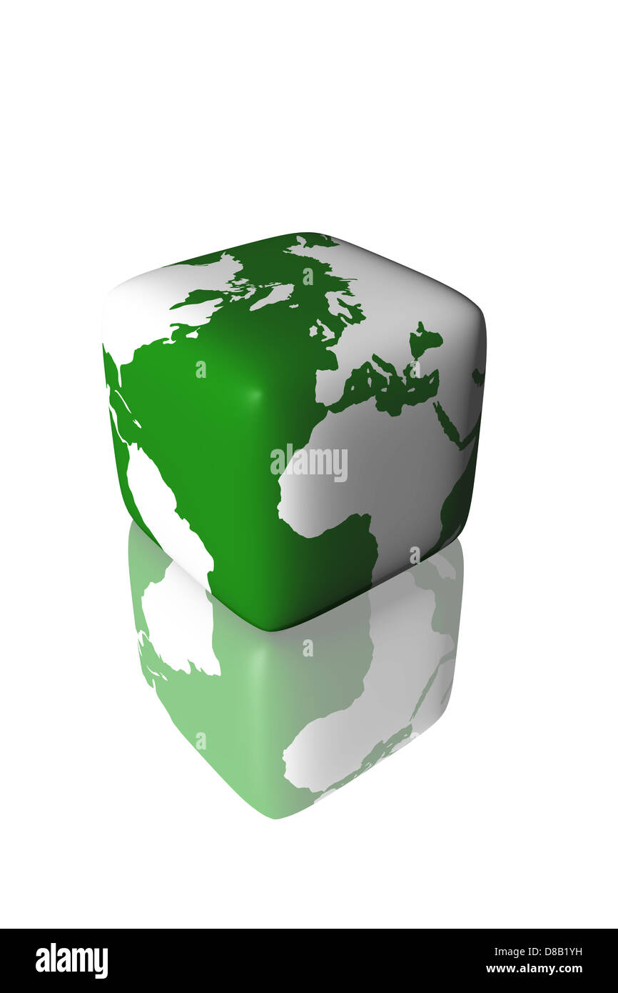 Square earth globe map Stock Photo - Alamy