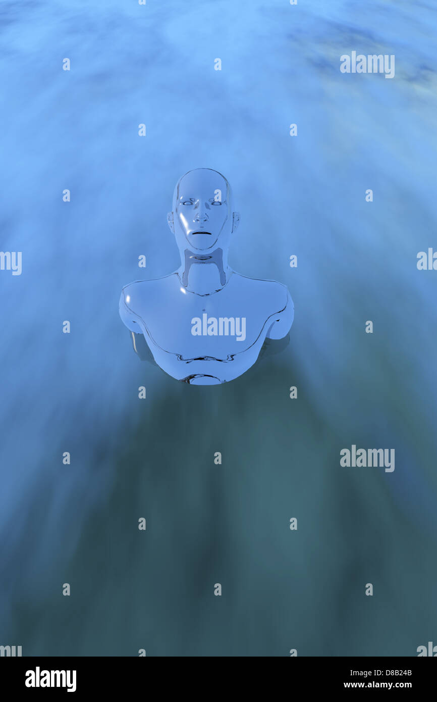 Human figure emerging from the water Stock Photo - Alamy