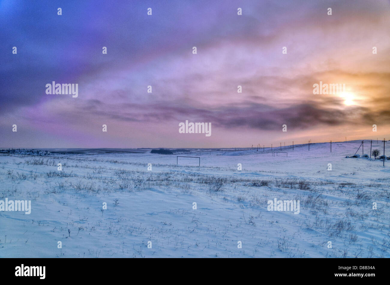 Ukrainian winter landscape with snow and sun Stock Photo - Alamy