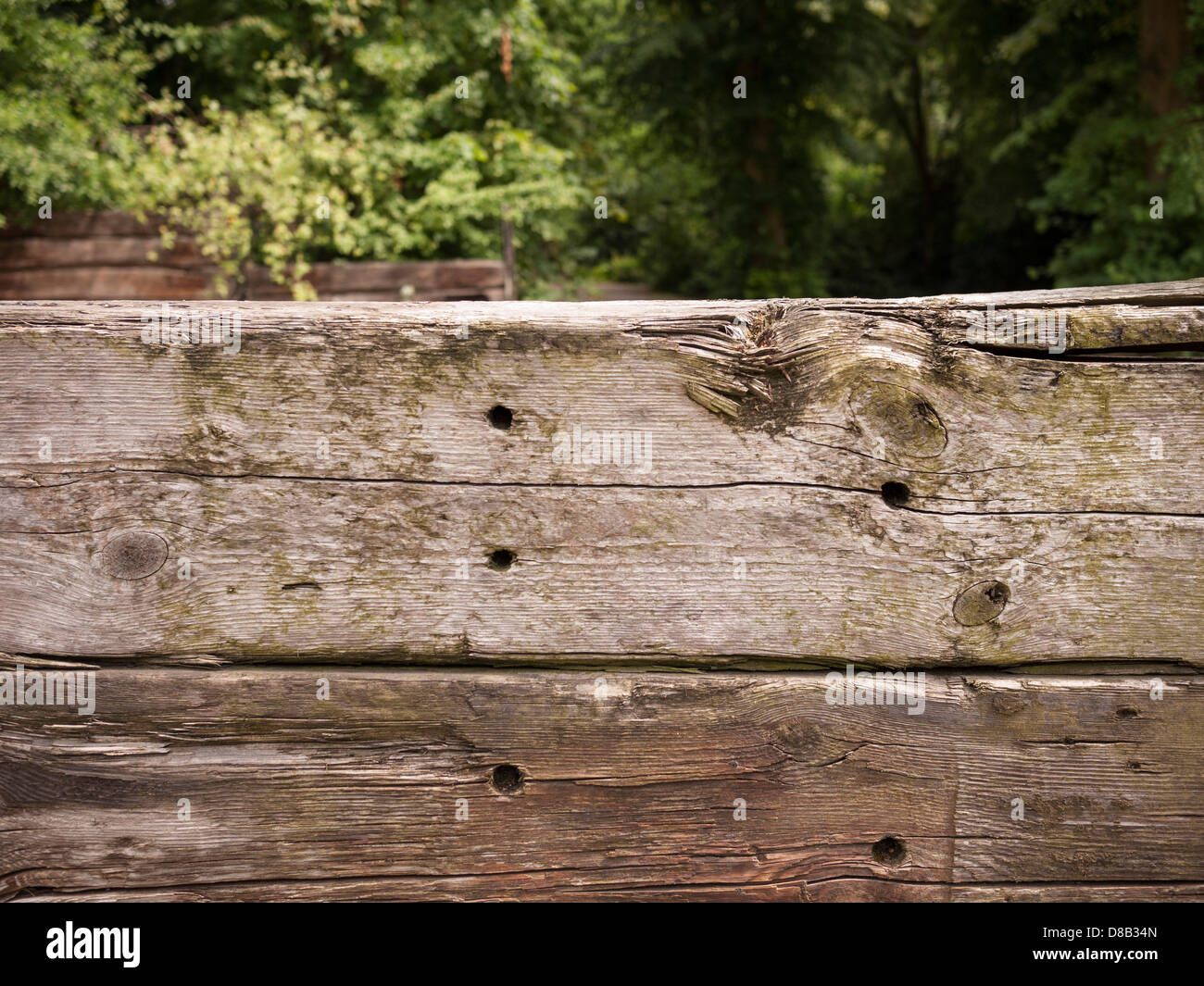 London Hampstead Heath, wooden oak tree fence Stock Photo - Alamy