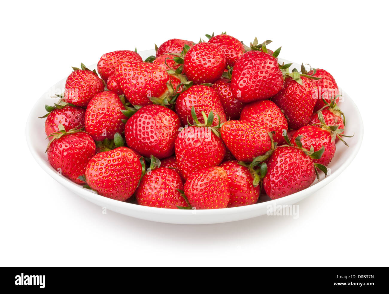 strawberry plate on white background Stock Photo - Alamy