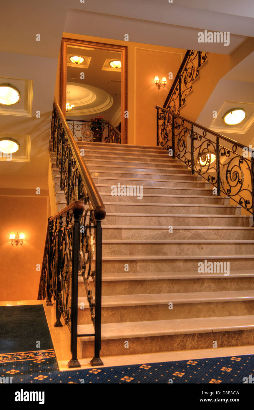 A beautiful marble stairs in hotel interior Stock Photo - Alamy