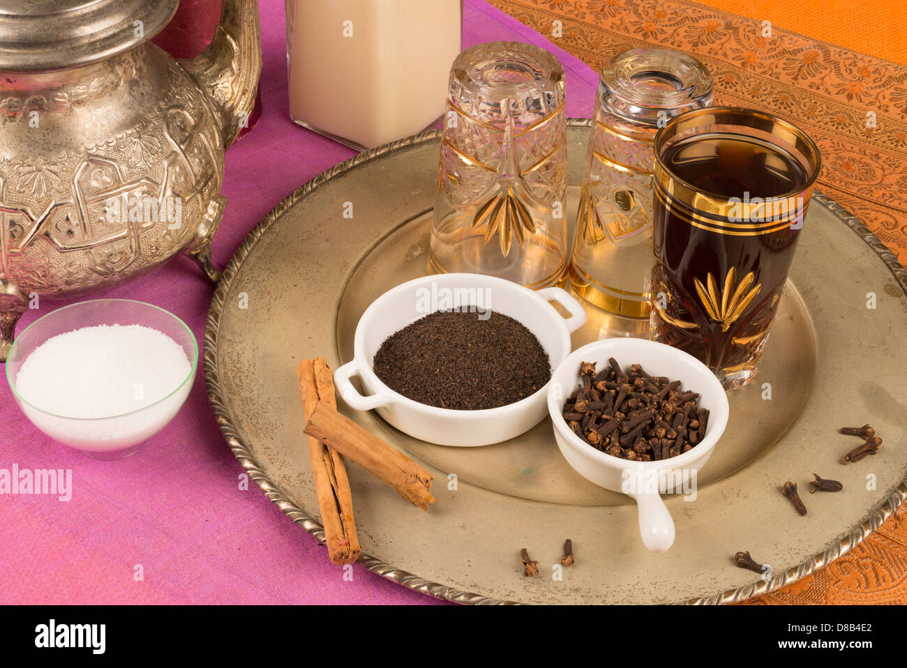 Still life with Moroccan tea and accessories Stock Photo - Alamy