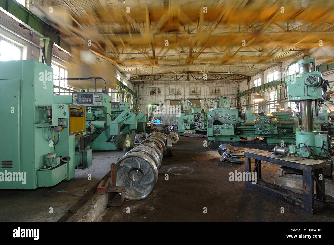 interior of an industrial building with machines Stock Photo - Alamy