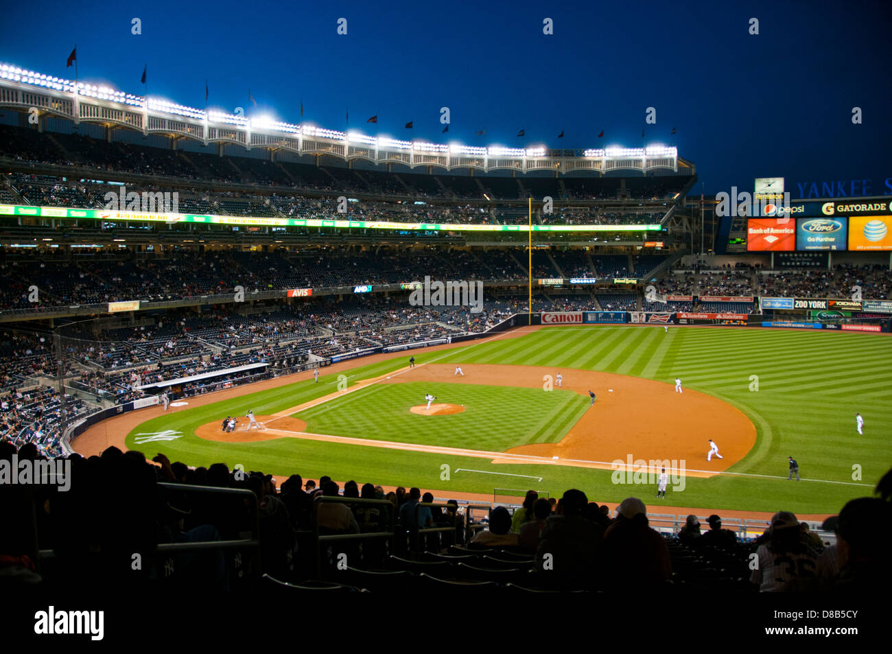 Yankee Stadium At Night Yankees' Boone On Rainy Night Vs. Giants: