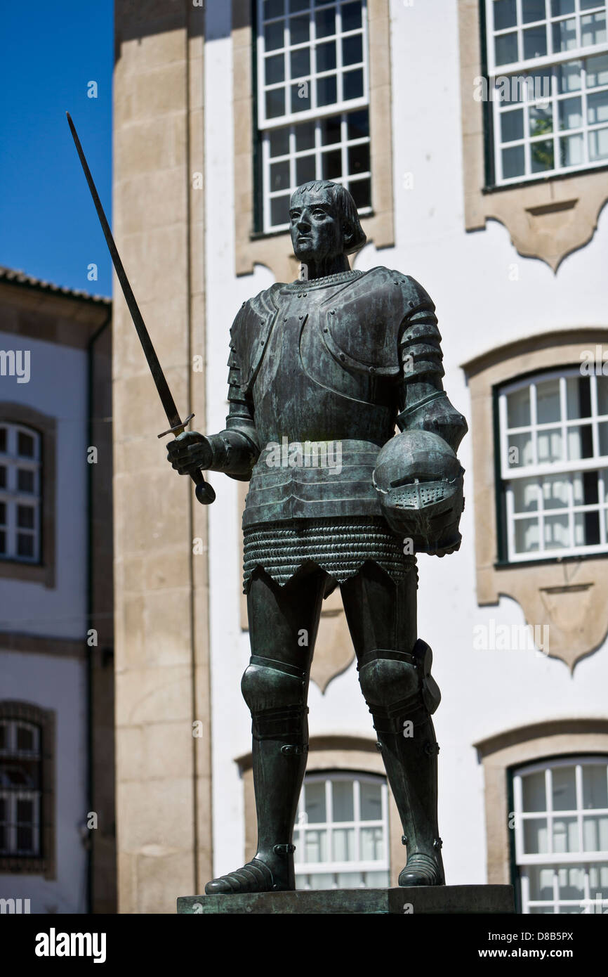 Dom Afonso statue,Chaves Portugal Stock Photo - Alamy