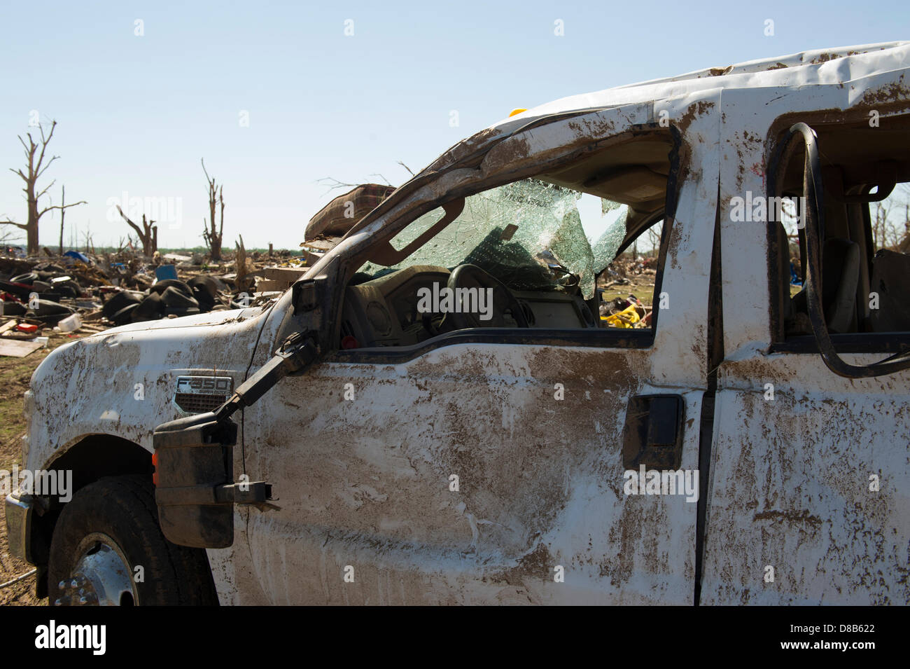 May 22 2013 Moore Oklahoma - A Ford truck damaged by the EF5 tornado ...