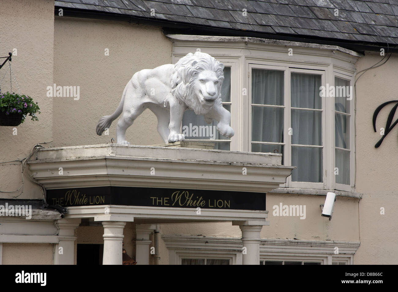 Lion over the entrance door of the White Lion pub in Thornbury in ...