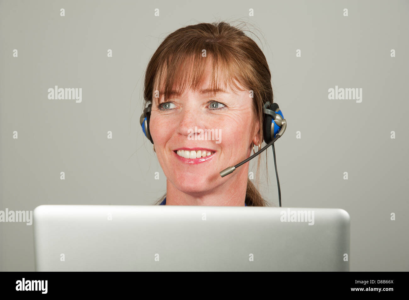 Using a headset microphone hi-res stock photography and images - Alamy