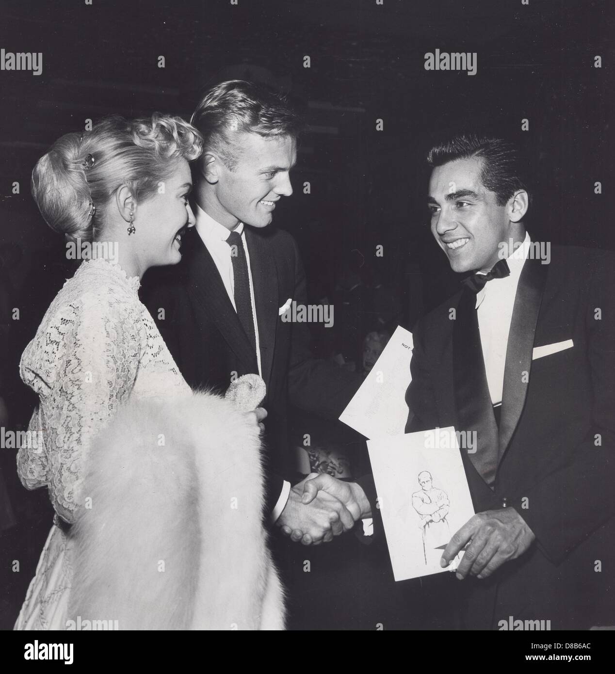 PERRY LOPEZ with Lori Nelson and Tab Hunter at premiere of Not as a ...