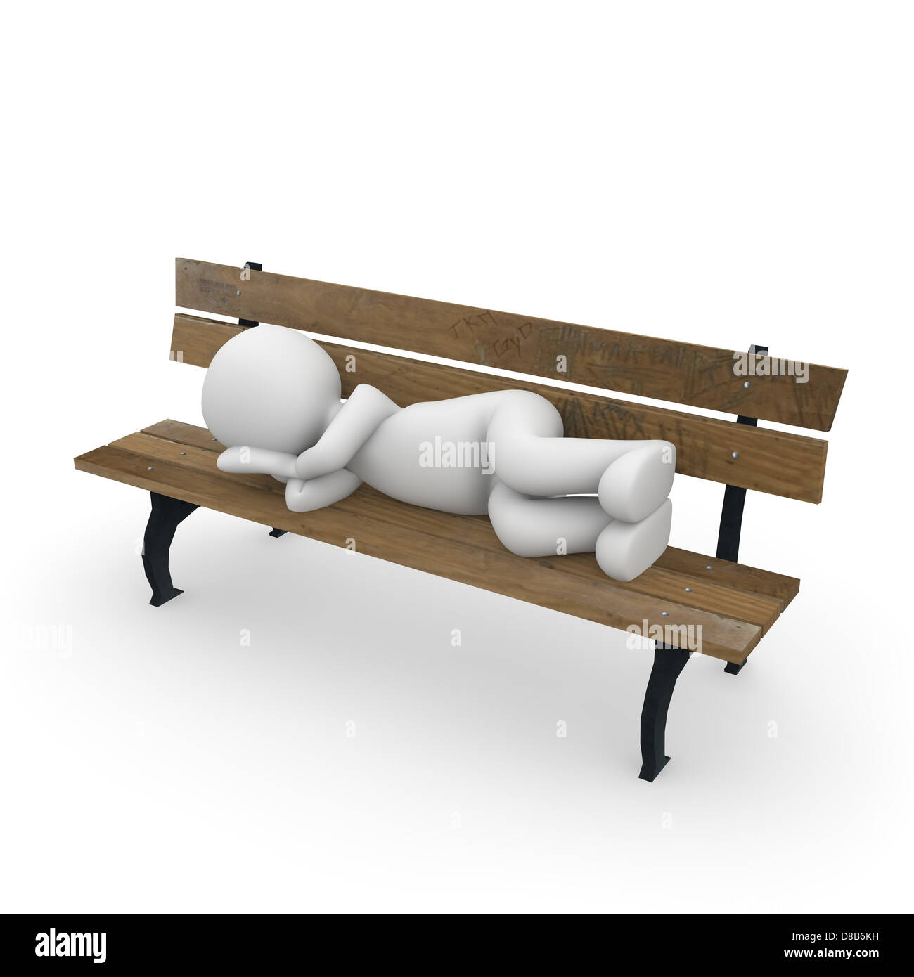 Homeless man sleeping on bench Cut Out Stock Images & Pictures - Alamy