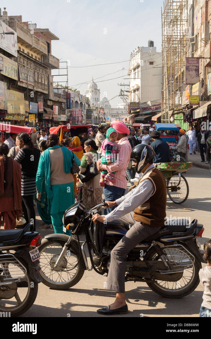 India, Punjab, Amritsar typical street scene near Golden Temple Stock ... India, Punjab, Amritsar typical street scene near Golden Temple Stock ...