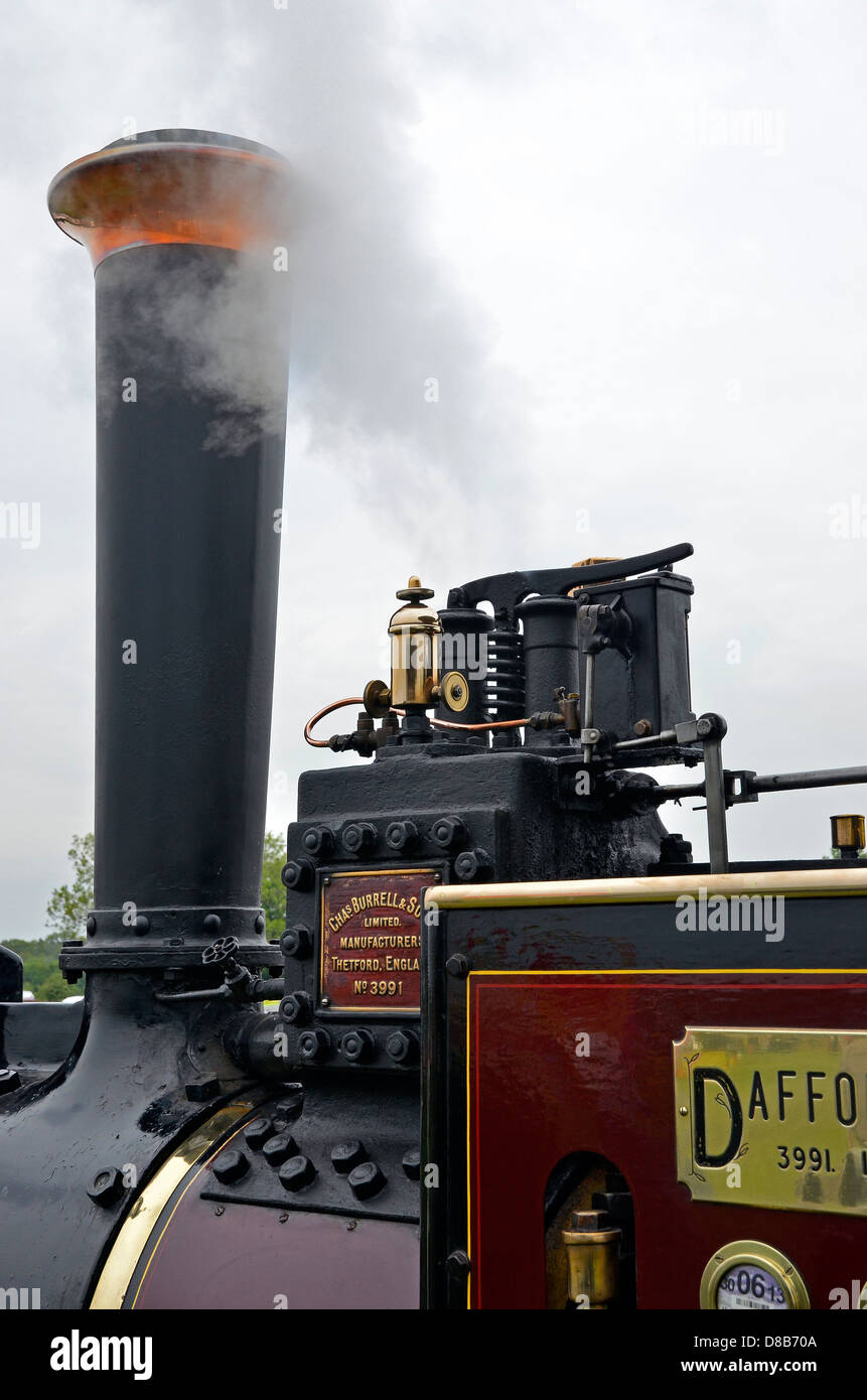 Cylinder block safety valves and chimney of a steam traction engine ...