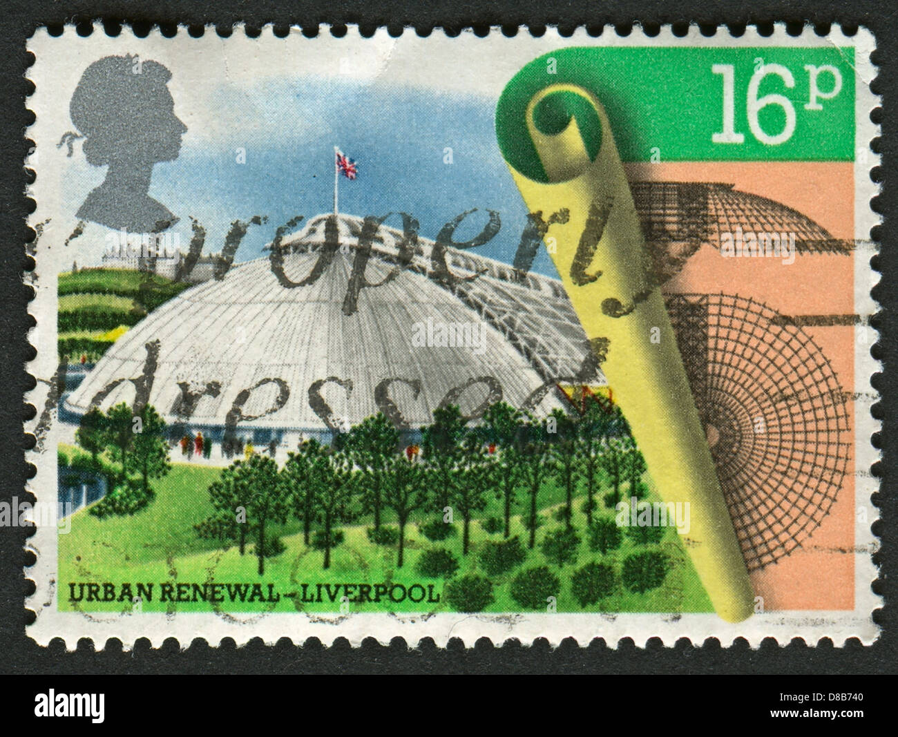 UK - CIRCA 1984: A stamp printed in UK shows image of the Festival Hall ...