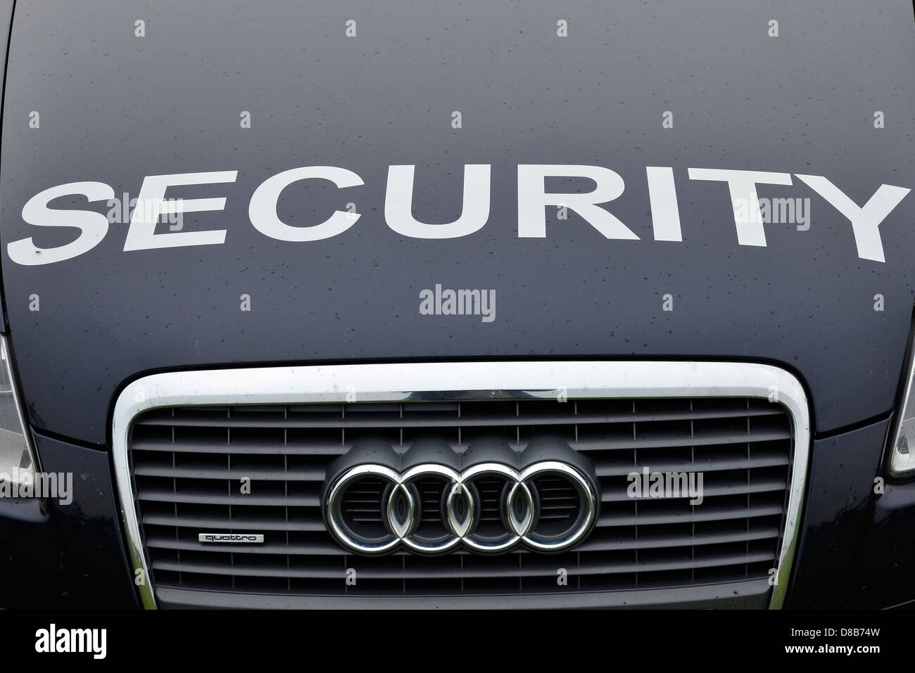 Security - sign on a 2012 Audi Quattro Stock Photo - Alamy
