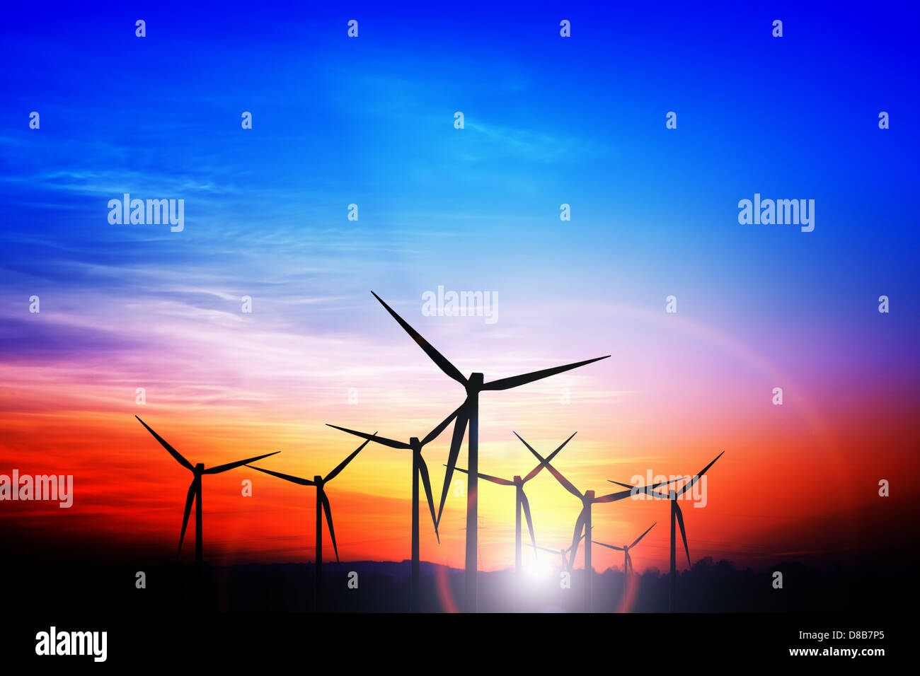 Amazing sunset sky wind mill hi-res stock photography and images - Alamy