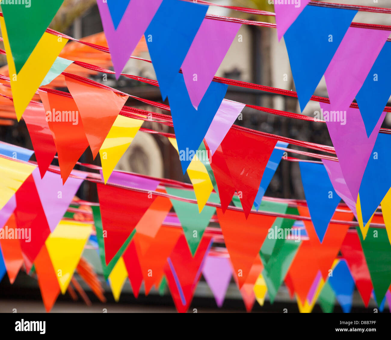 Brightly coloured bunting Stock Photo - Alamy