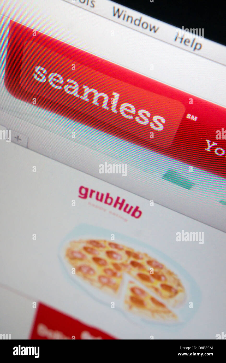 Websites of Seamless and GrubHub internet food delivery services are on ...
