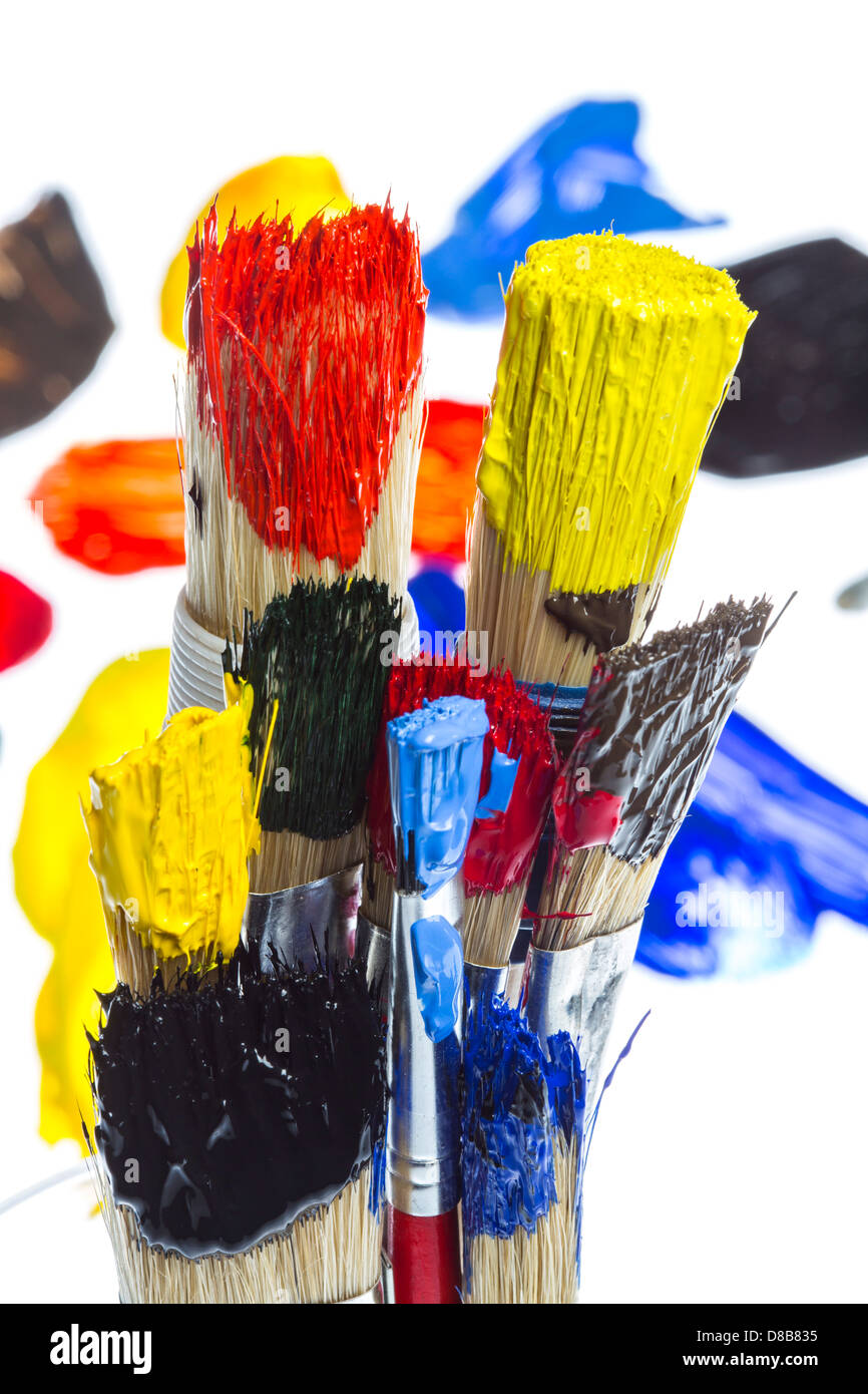 Colors, paintbrushes, painting Stock Photo - Alamy