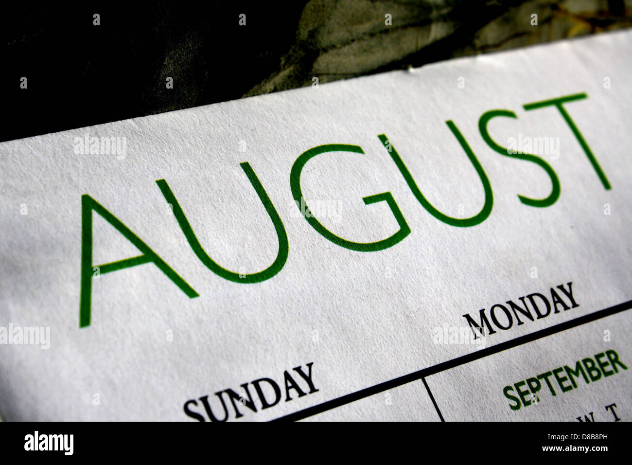 A calendar page showing the month of August, highlighting important ...