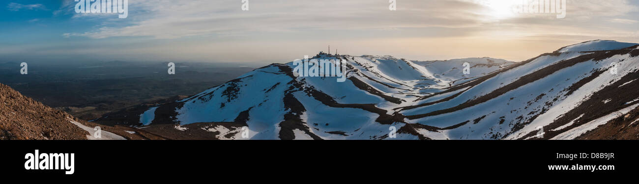 Israel. A Panoramic view of Mt. Hermon, on the border with Syria and ...