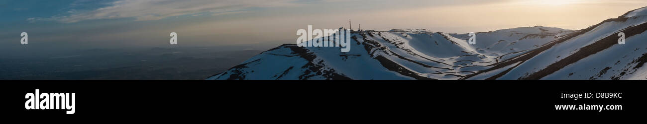 Israel. A Panoramic view of Mt. Hermon, on the border with Syria and ...