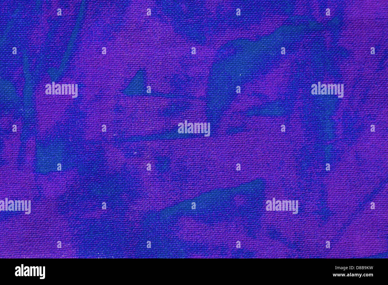 A fabric featuring a random blue and purple pattern, showcasing an ...