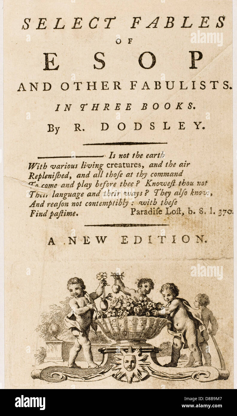 Esop's Fables Title Page Stock Photo - Alamy