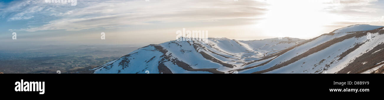 Israel. A Panoramic view of Mt. Hermon, on the border with Syria and ...