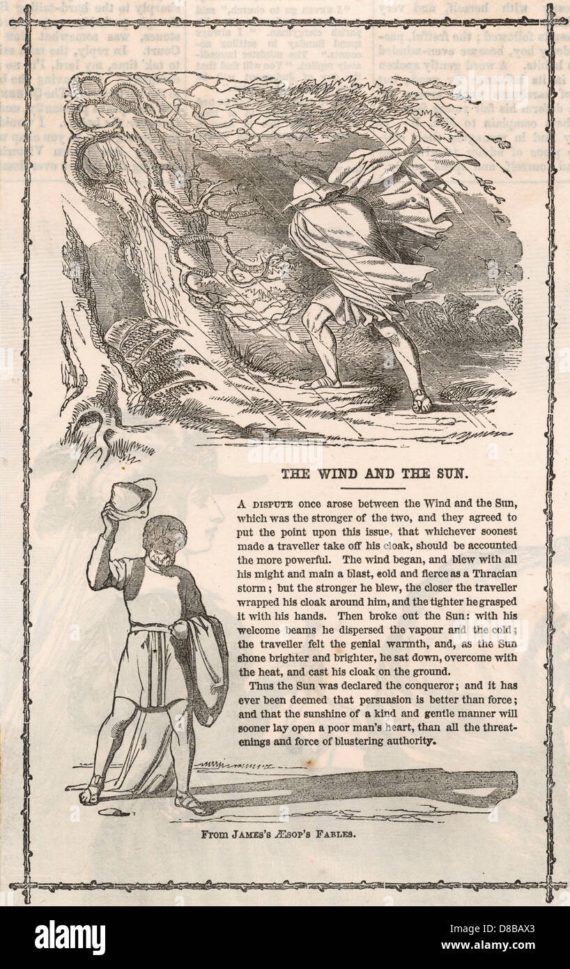 Fable - Wind and Sun Stock Photo - Alamy