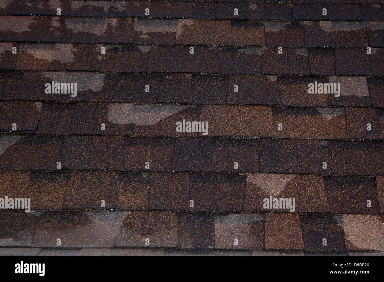 A close-up of brown shingles, showcasing the textured surface and ...