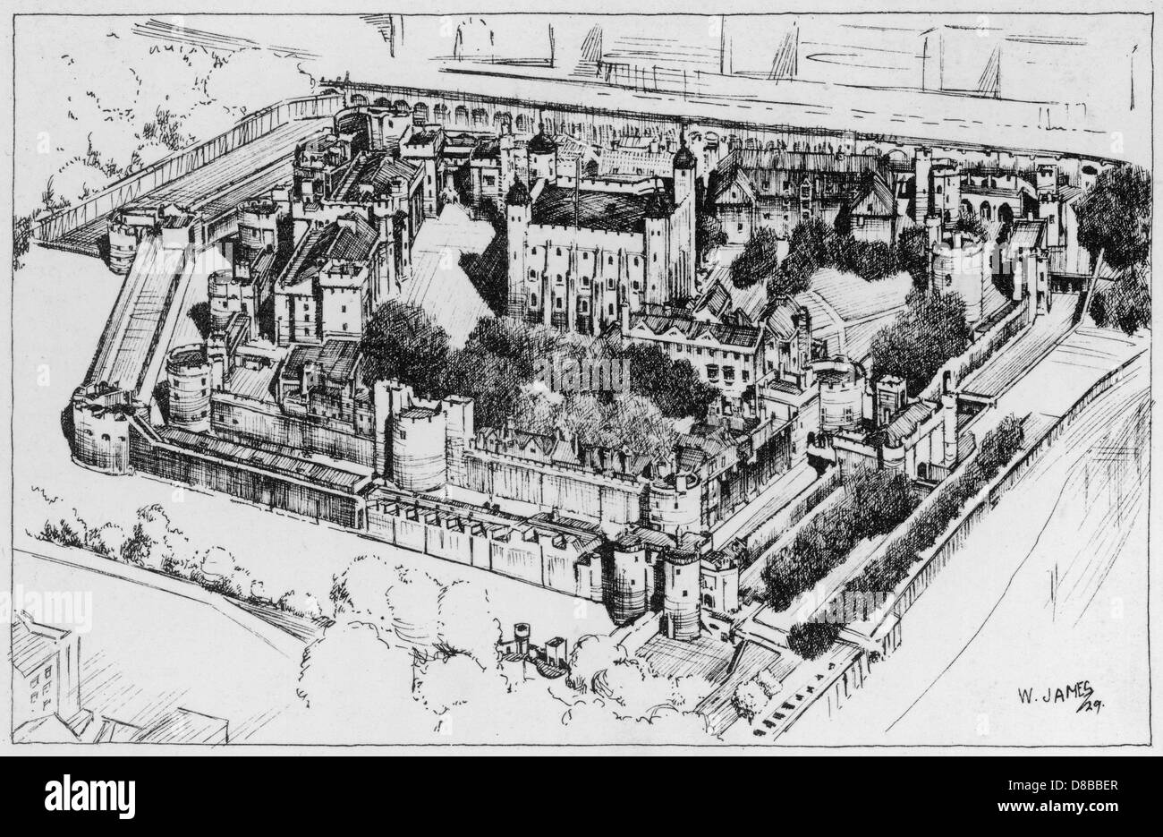 TOWER OF LONDON 1929 Stock Photo - Alamy