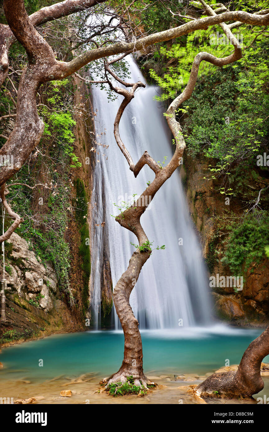 One of the waterfalls in Neda canyon, Ileia-Messinia, Peloponnisos ...