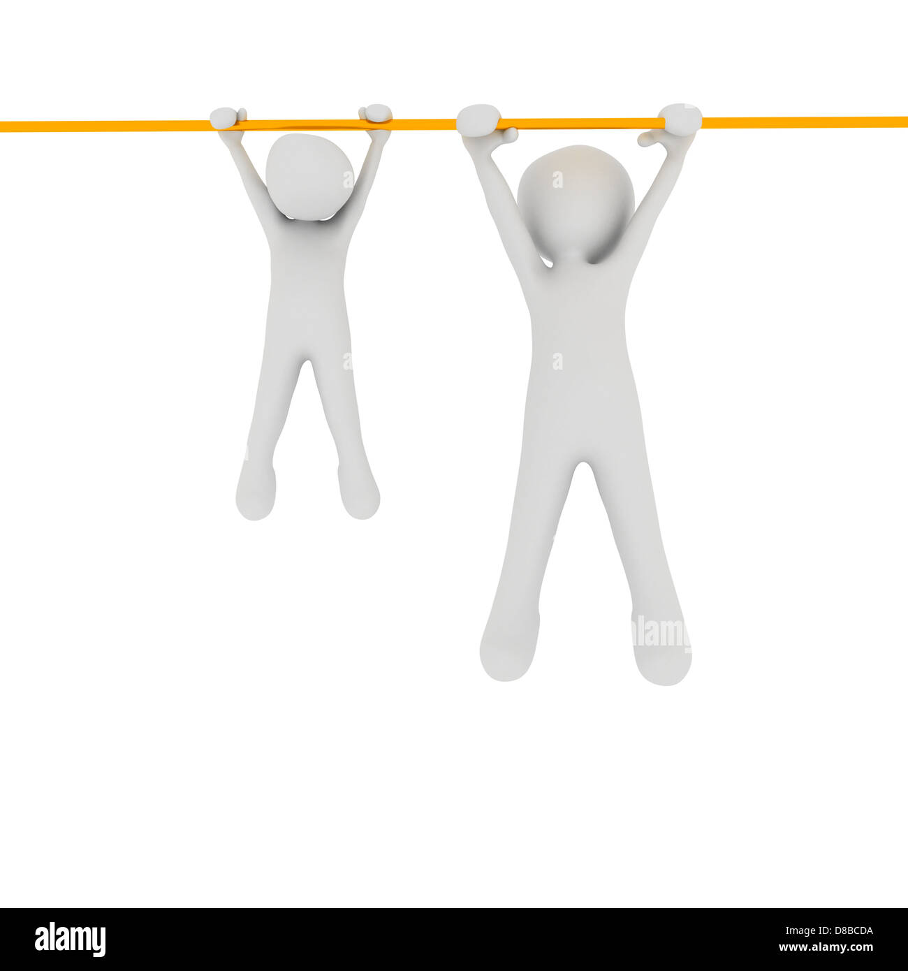 A 3D character pull-up witt a child Stock Photo - Alamy