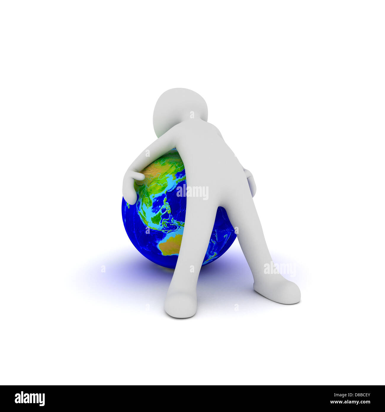 A 3D character lies on the world Stock Photo - Alamy