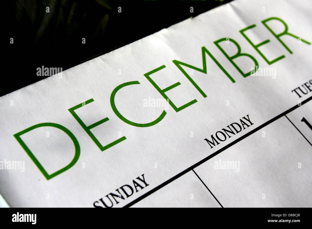 A simple image of a December calendar page, marking the last month of ...