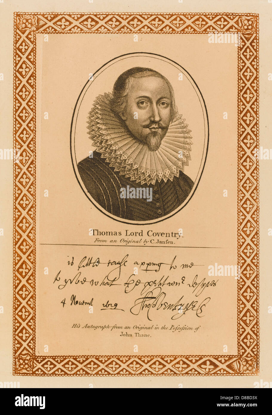 THOMAS LORD COVENTRY Stock Photo - Alamy