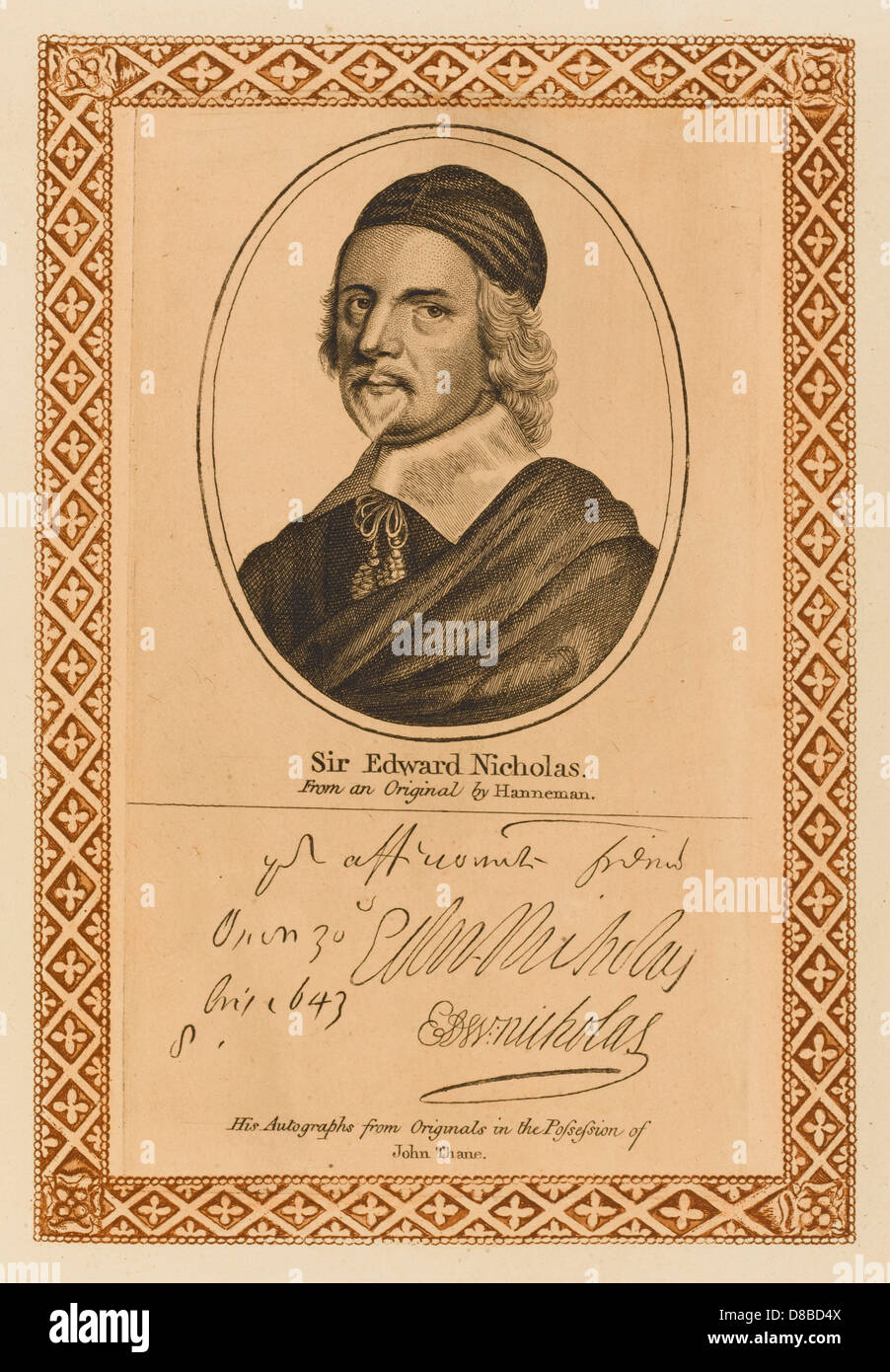 SIR EDWARD NICHOLAS Stock Photo - Alamy