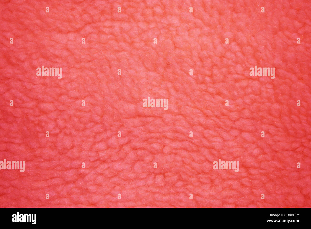 A close-up view of red fleece fabric with a faux sherpa wool texture ...