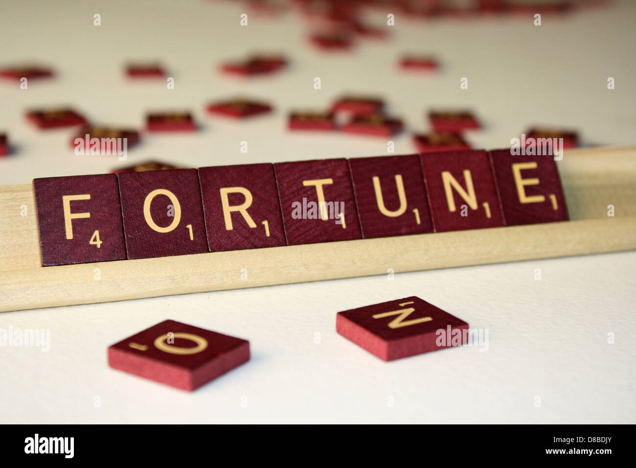 The concept of fortune is depicted through various symbols of luck ...