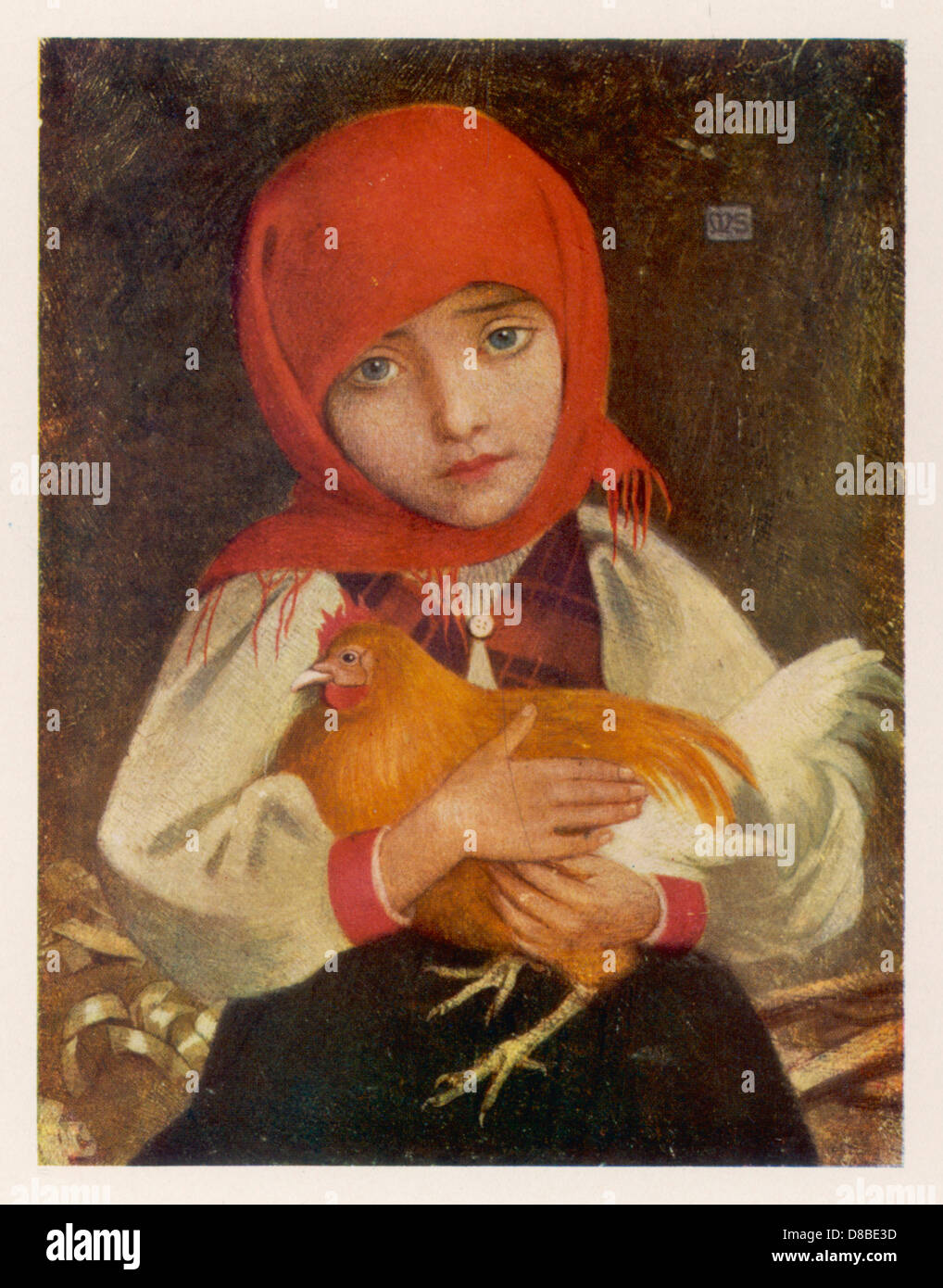 Girl and Hen Stock Photo - Alamy