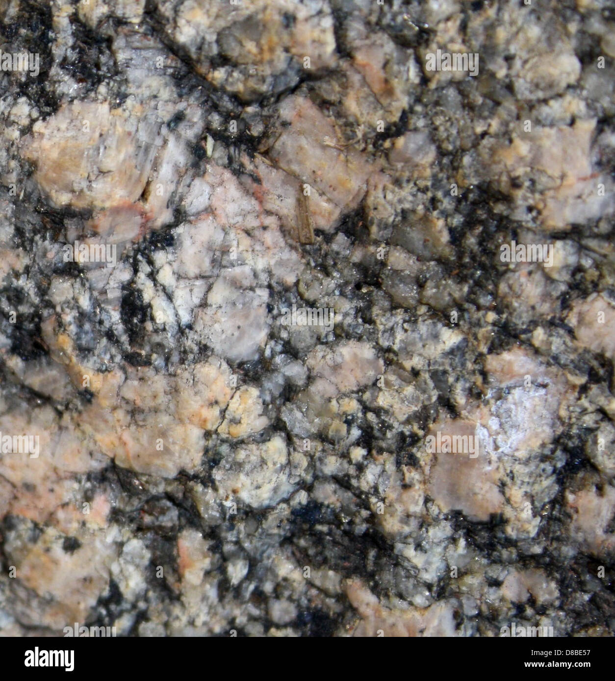 A close-up of granite rock showcasing its coarse texture, with visible ...